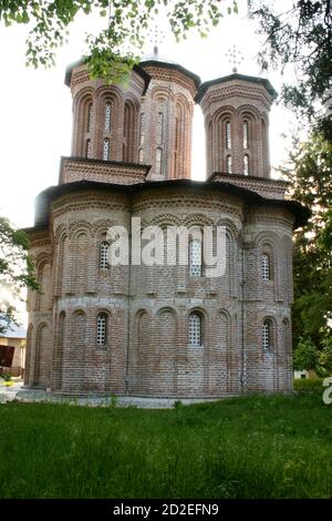 Exterior of 15th century Snagov Monastery, on an island on Lake Snagov ...