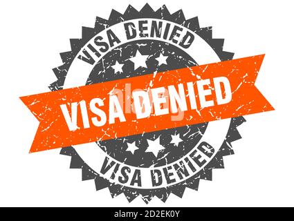 visa denied sign. round ribbon label set. Stamp Stock Vector Image ...