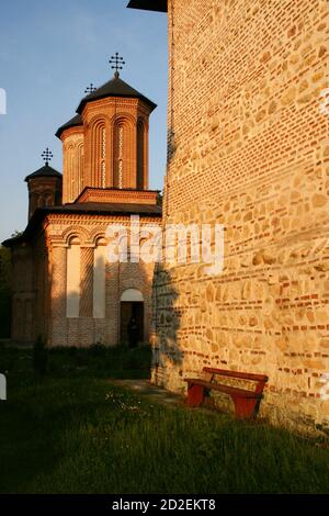Exterior of 15th century Snagov Monastery, on an island on Lake Snagov ...