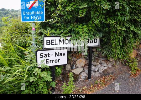 Sat Nav error sign on gate in Dorset, UK Stock Photo - Alamy