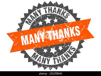 many thanks stamp. many thanks round isolated sign. many thanks label ...