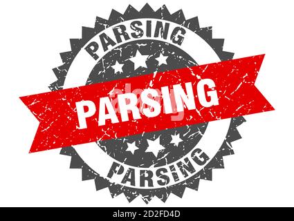 parsing stamp. round grunge sign with ribbon Stock Vector Image & Art ...