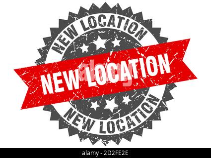 new location stamp. new location sign. round grunge label Stock Vector ...