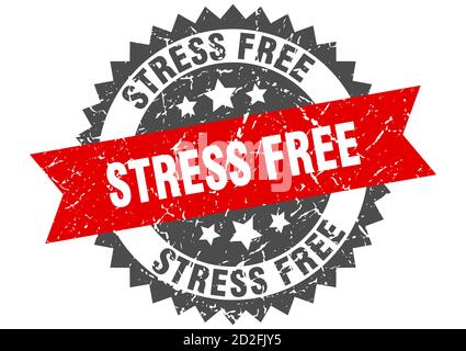 stress free stamp. stress free sign. round grunge label Stock Vector ...