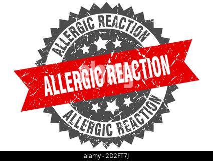 allergic reaction stamp. allergic reaction sign. round grunge label ...