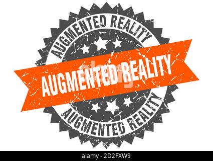 augmented reality stamp. augmented reality sign. round grunge label ...