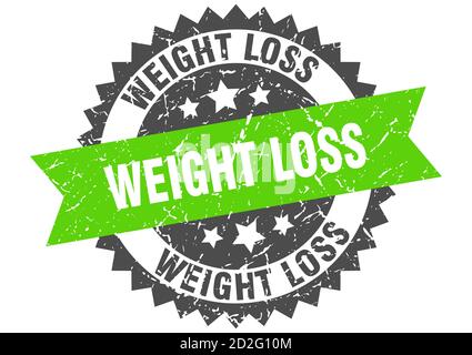 weight loss stamp. round grunge sign with ribbon Stock Vector Image ...