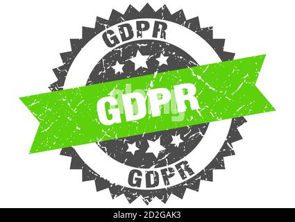 gdpr stamp. round grunge sign with ribbon Stock Vector Image & Art - Alamy