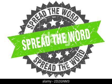 spread the word ribbon sign. spread the word vintage retro band Stock ...