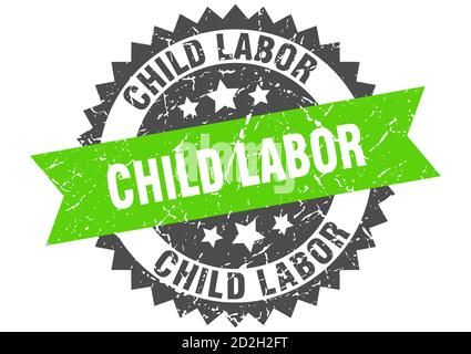 child labor stamp. child labor sign. round grunge label Stock Vector ...