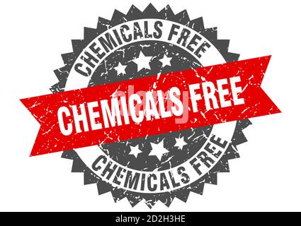chemicals free sign. round ribbon label set. Stamp Stock Vector Image ...