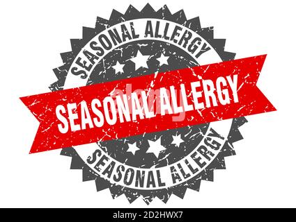 seasonal allergy round stamp with ribbon. sign. label Stock Vector ...