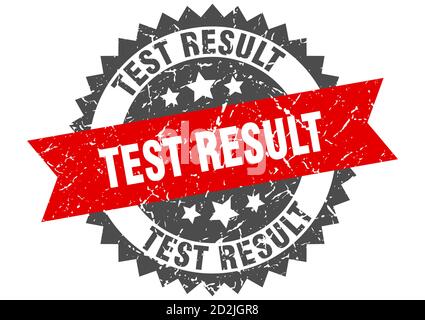 test result round stamp with ribbon. sign. label Stock Vector Image ...