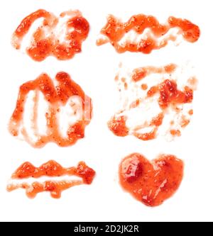 I took a bird's-eye view of the various shapes of strawberry jam ...