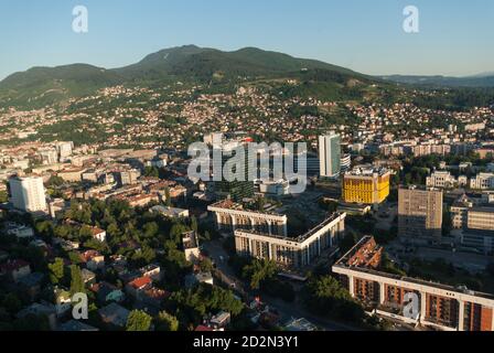 Amazing panorama view on Sarajevo city from the tower birds view Stock ...