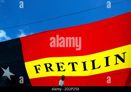 Flag of the Fretilin in Dili (Timor Leste), Dec. 25, 2016. | usage ...