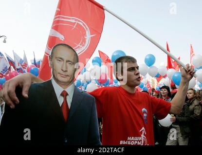 Cardboard cut out of Russian president Vladimir Putin thrown out in a ...