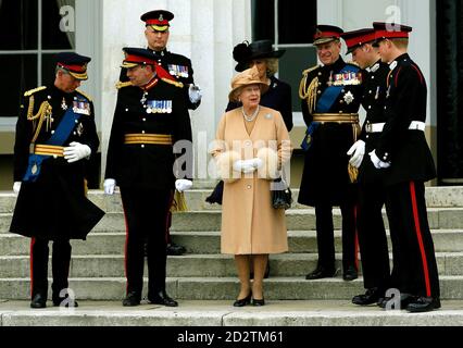 The sergeant major of the Royal Military Academy Sandhurst conducts an ...
