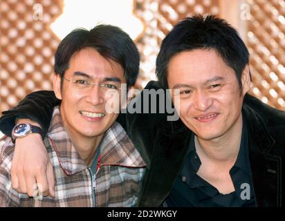 Actors Chye Chee Keong and Pete Teo pose at a photocall for the movie ...