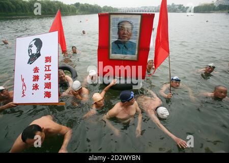 Local residents go swimming in the 25 meter-long and 15 meter-wide ...