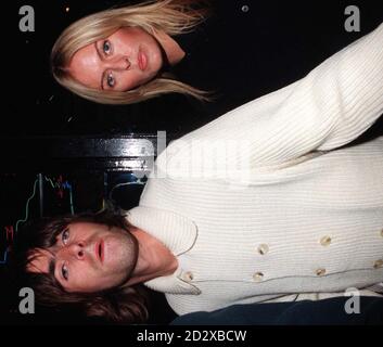 Liam Gallagher of Oasis with girlfriend Patsy Kensit the Brits in 1996 ...