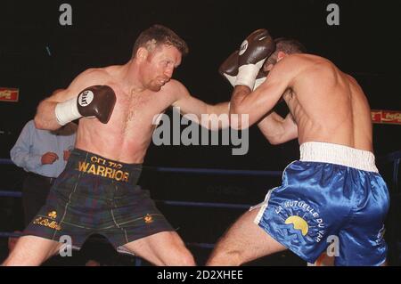 Steve Collins, defending his WBO super-middleweight crown, puts the ...