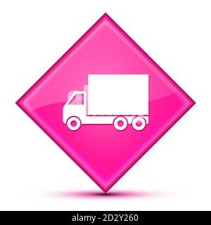 Truck icon isolated on glossy red round button abstract illustration ...
