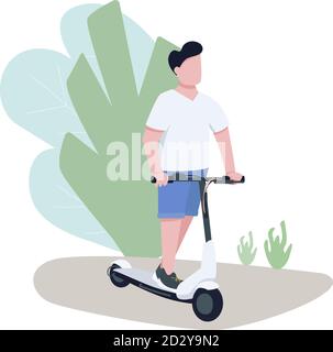 Riding a scooter fast. Kid on skate. Hand drawn. Stickman cartoon ...