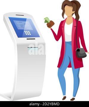 Interactive teller machine isolated cartoon vector illustrations Stock ...