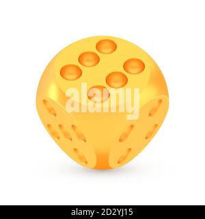 Vector 3d Realistic Orange Game Dice Icon Set Closeup Isolated. Game ...