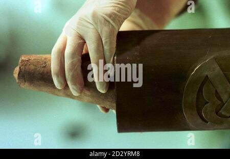 The medieval lead cone containing the mummified heart of Robert The ...
