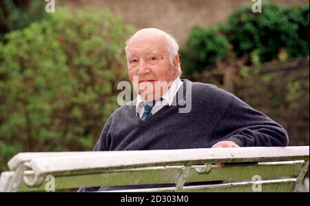 Former Master of the Rolls Lord Denning, 97, in the garden of his home ...
