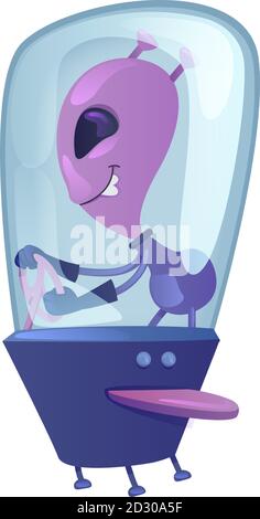 illustration of cartoon alien drive design for kids Stock Vector Image ...
