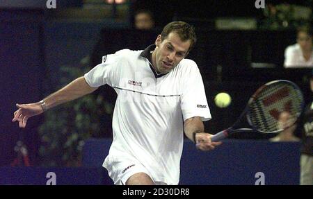 South Africa's Neville Godwin in action against Greg Rusedski Stock ...