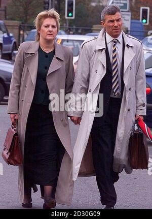 Solicitor Sally Clark,with husband Stephen Clark (right) leaves the ...