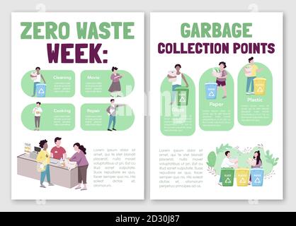Waste management brochure template layout. Trash sort. Flyer, booklet ...