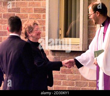 Margaret Hamilton before a service for the cremation of her husband and ...