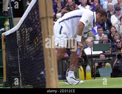 PAT RAFTER DURING THE MEN'S FINAL AT WIMBLEDON - JULY 2000 AGINST PETE ...