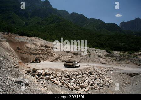 The Cemex cement plant in Monterrey Nuevo Leon Mexico In the background ...