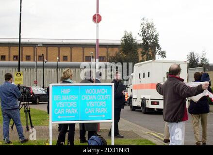 A police van outside Belmarsh court in south-east London where Muslim ...