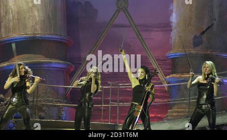Classical music group Bond perform on stage at the Royal Albert Hall ...