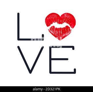 Word Kiss Me with a background of romantic red watercolor brush strokes ...