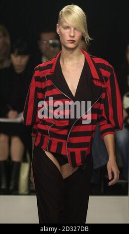 A model wearing a creation by Adam Entwisle during his Spring/Summer ...