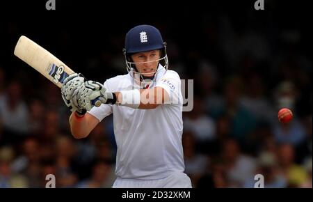 England’s Joe Root bats on day two of the first test of the NRMA ...