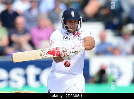 England's Tim Bresnan bats during the First One Day International at ...