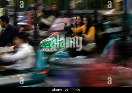 Bumper cars in amusement park of Pripyat ghost city, Chernobyl Nuclear ...