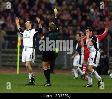 Manchester United's Roy Keane is shown the red card by referee Uriah ...
