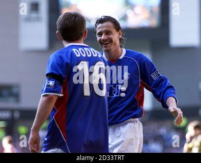 Billy Dodds of Glasgow Rangers celebrates scoring against St Johnstone ...