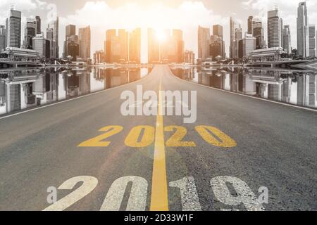 2019-2020 change represents the new year 2020, three-dimensional ...