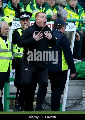 Hibernian manager Neil Lennon during the Ladbrokes Scottish Premiership ...